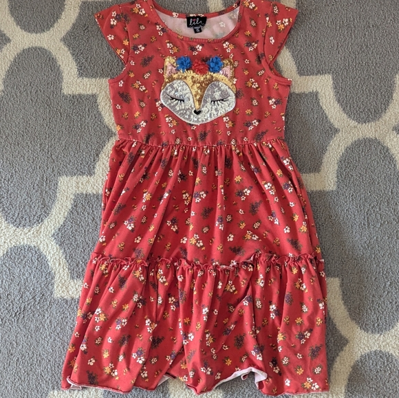 lilt | Dresses | Red Floral Fox Kids Dress | Poshmark